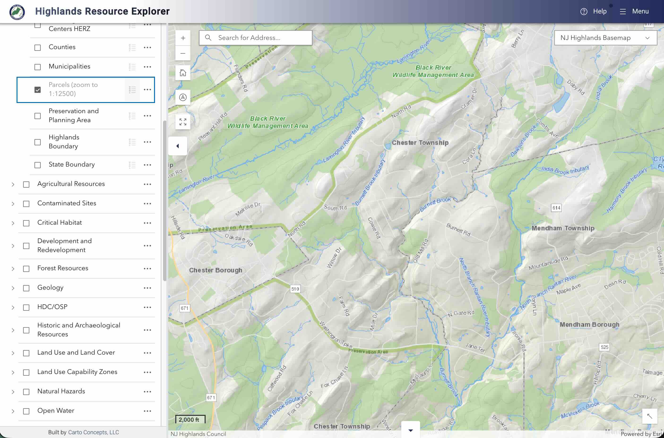 NJ Highlands Council Resource Explorer