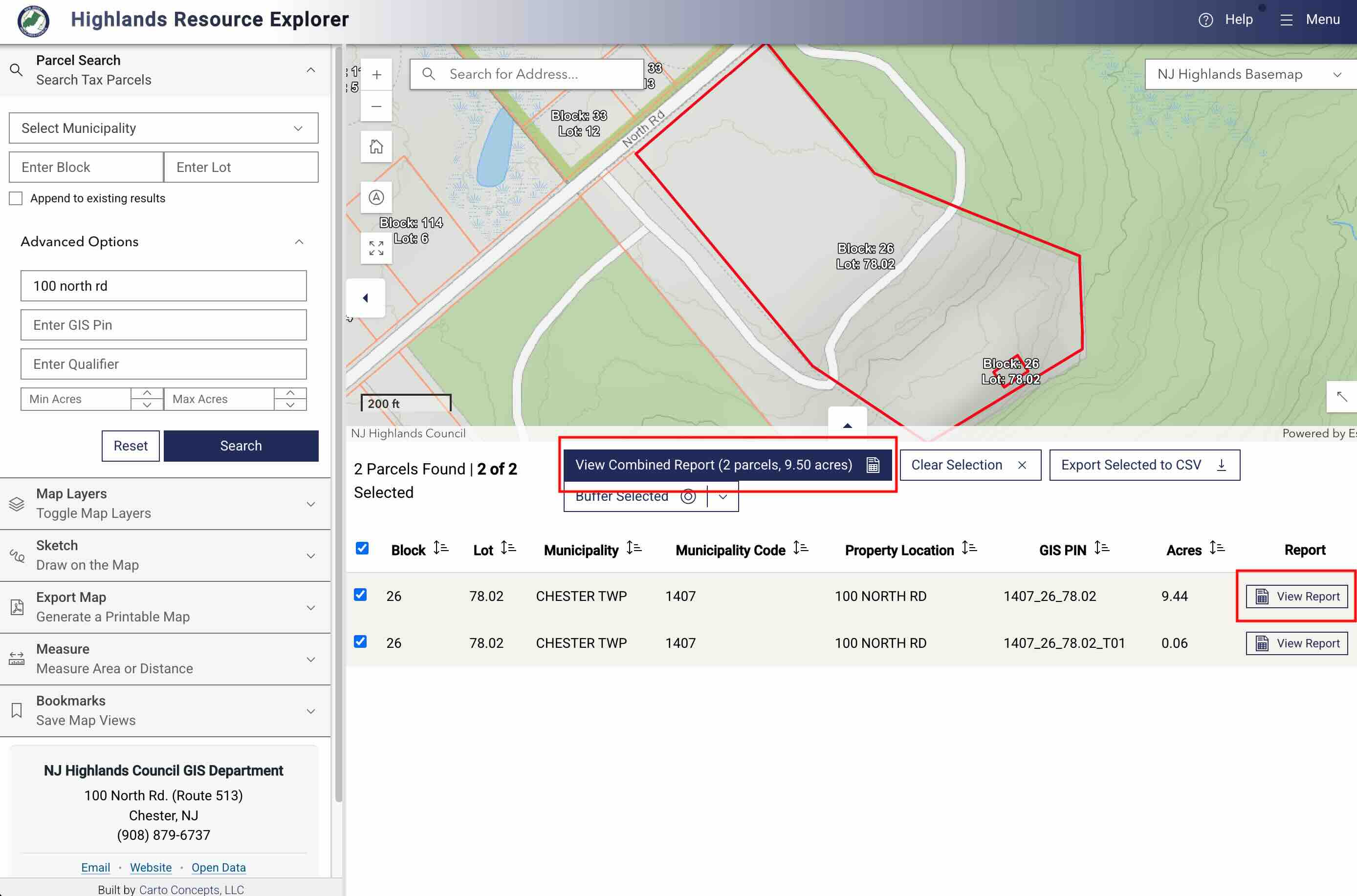 NJ Highlands Council Resource Explorer