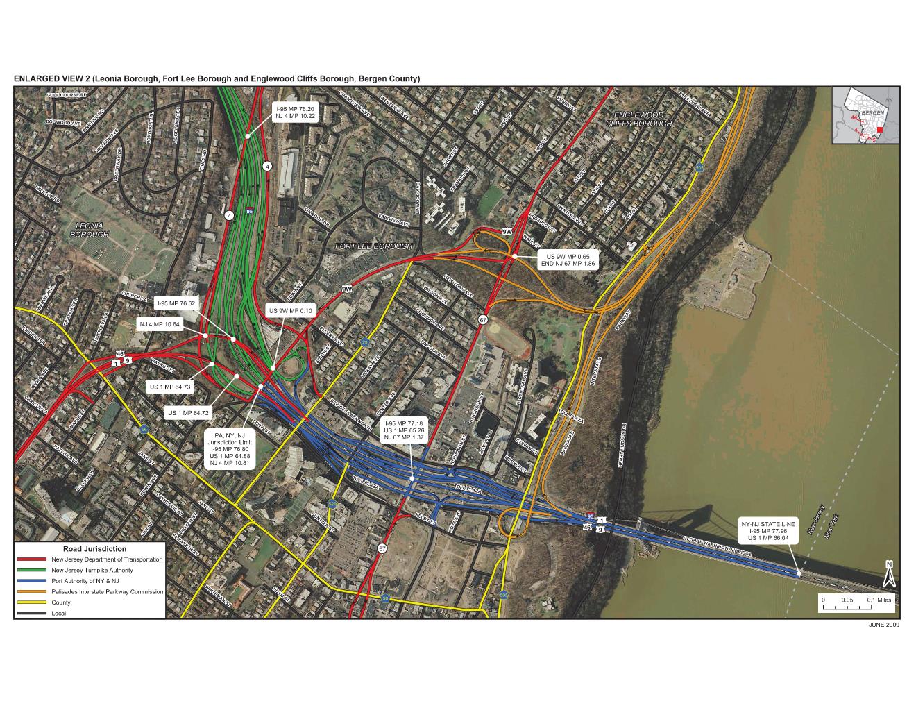 Route 9W Bridge over I-95, Routes 1&9, 46, and Route 4 Brough of Fort ...